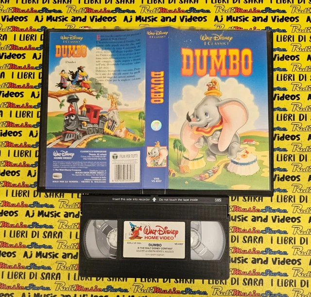 VHS*FILM DUMBO 1992 animazione WALT DISNEY classici BUENA VISTA VS 4357 ...