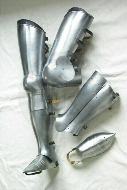 MEDIEVAL STEEL WARRIOR Gothic Leg Armor Full Set Knight Leg Greaves ...