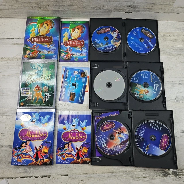 DISNEY ANIMATED DVD Movie Lot Of 9 Special Editions Peter Pan Mermaid ...