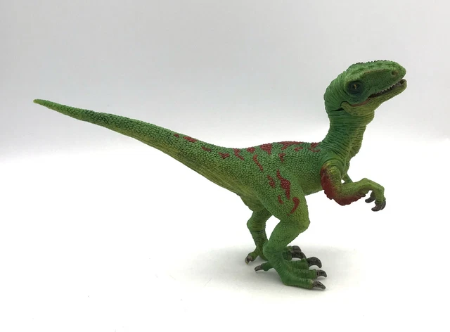 SCHLEICH DINOSAUR FIGURE GREEN VELOCIRAPTOR Realistic Jurassic Raptor ...