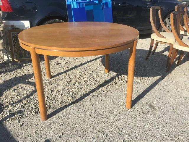 TABLE RONDE VINTAGE 1970 et à rallonge EUR 120,00 - PicClick FR