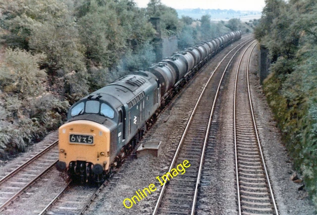 RAILWAY PHOTO 6X4 Class 37 D6827 BR Blue Oil Train Cudworth South c1974 ...