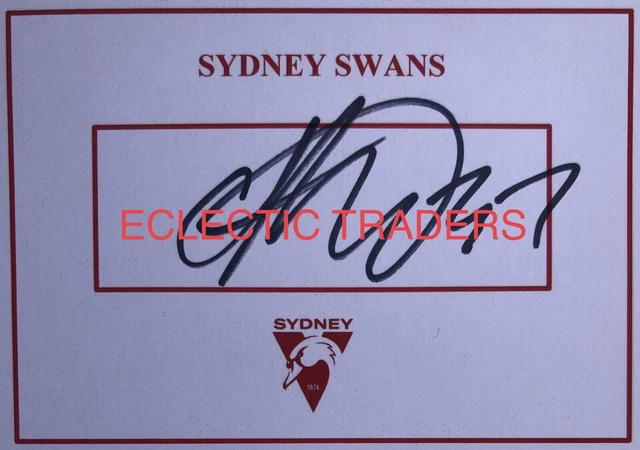 COREY WARNER SIGNED Sydney Swans Card. AFL Football. Gulden Heeney ...
