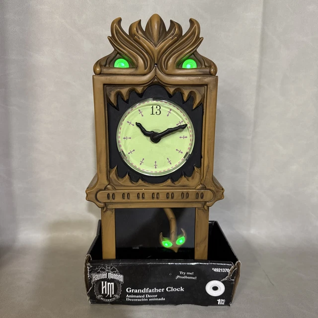 NEW DISNEY HAUNTED Mansion 13” Grandfather light up musical Clock Gemmy ...