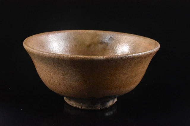 F623: JAPANESE OLD Agano-ware Brown glaze TEA BOWL Green tea tool Tea ...