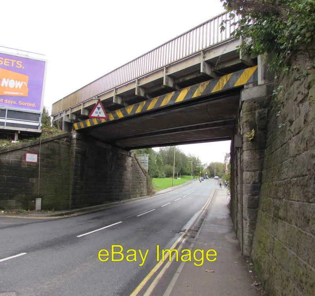 PHOTO 6X4 NORTH side of Warrington Road railway bridge, Ince-in ...