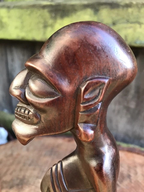 ANTIQUE VINTAGE RAPA NUI MOAI KAVAKAVA bird man carved wood figure ...
