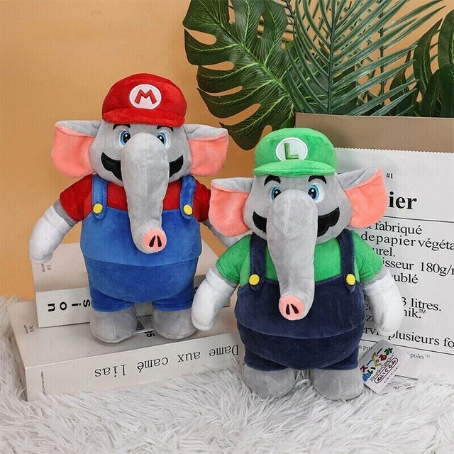 SUPER MARIO BROS Elephant Luigi or Mario Plush Doll Plushie Figure Toy ...