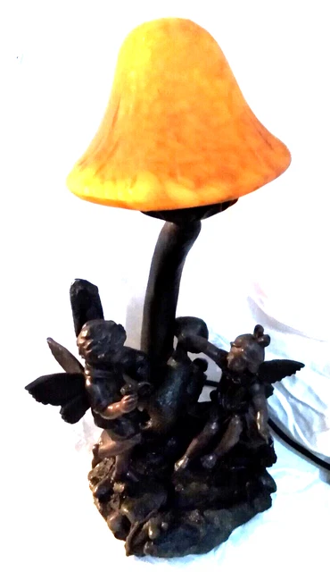 WIDDOP BINGHAM FAIRY Lamp Tiffany Style Pixie Glass Mushroom Shade ...