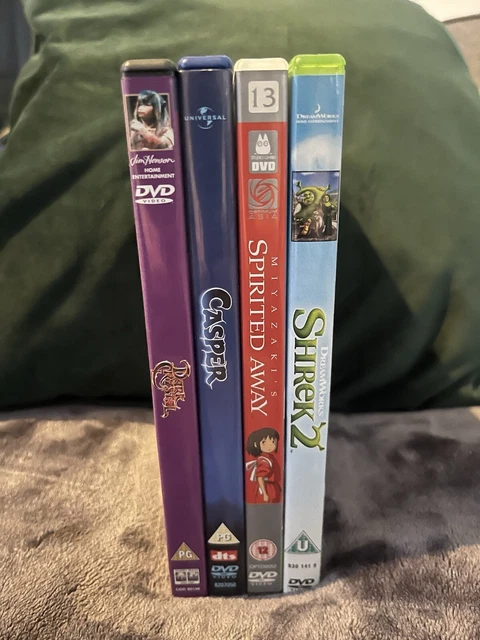 KIDS’ MOVIE DVD bundle x4 - Shrek 2, Casper, Spirited Away, Dark ...