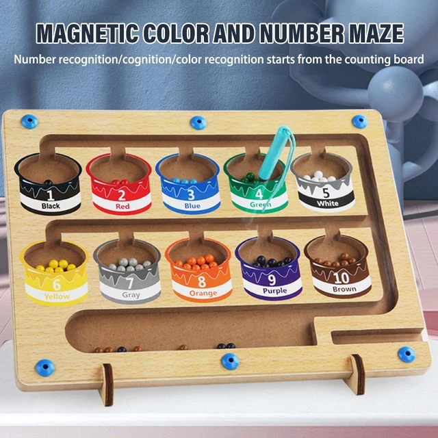 MAGNETIC COLOR AND Number Maze - Wooden Magnet Board Puzzles| шψ υι ∫ф ...