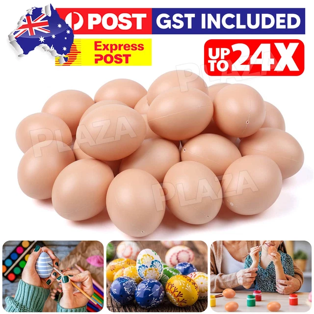 6-24X PLASTIC FAKE Chicken Eggs Poultry Layer Coop Hatching Simulation ...