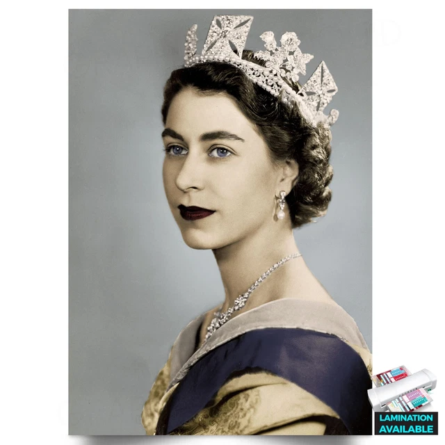 HM QUEEN ELIZABETH II Colourised Royal Family Photo Poster Print A5 A4 ...