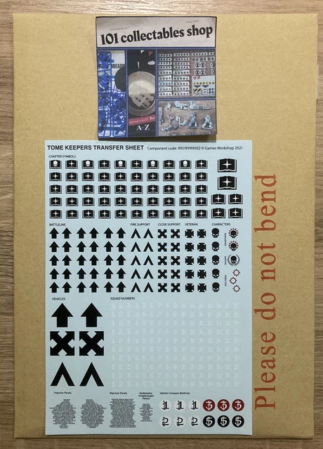 TOME KEEPERS TRANSFER Sheet x 1 Warhammer 40k Space Marines New Unused ...