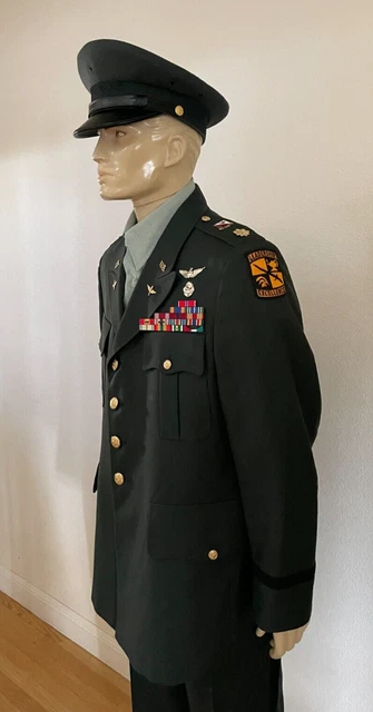 LARGE SIZE US Army Officers Green Class A Service Dress Uniform 48R Top ...