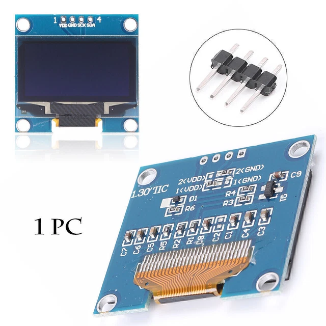 1.3& WHITE OLED LCD 4PIN Display Module IIC I2C Interface 128x64 for po £8.51 - PicClick UK