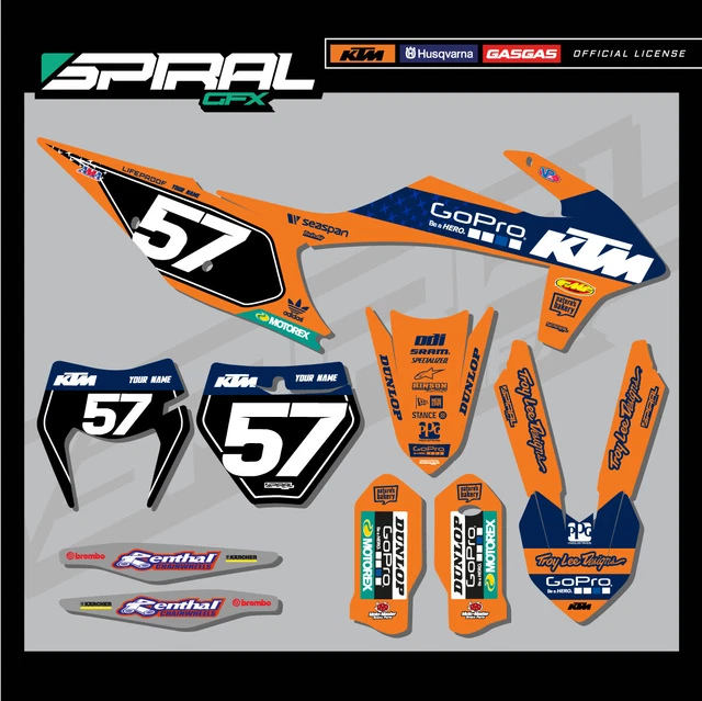 CUSTOM MX GRAPHICS Kit Factory PRO GO Orange KTM SX SXF 125 250 350 450 ...