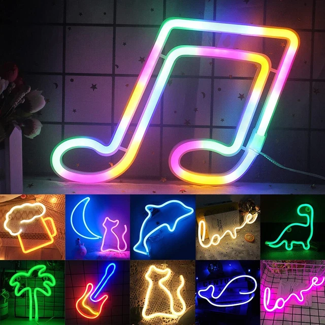 NEON SIGN LIGHT LED Wall Decorative Night Lights Hanging Bedroom Party ...