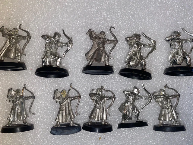 10 X WARHAMMER Fantasy Battle High Elves Elf Archer Vintage Metal GW ...