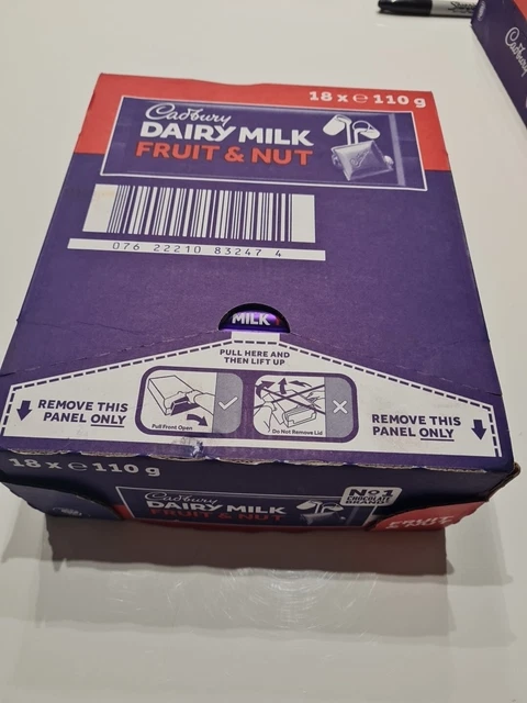 CADBURY DAIRY MILK FRUIT & NUT Chocolate Bars 18 x 110g In Box Expiry 17/03/2025 £24.99 ...