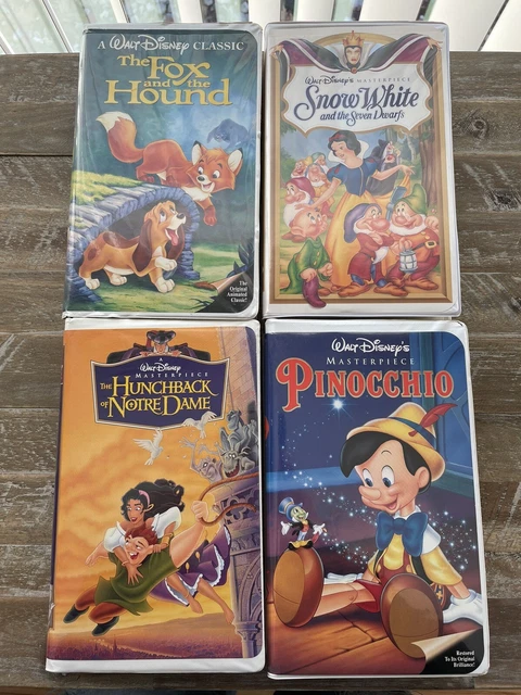 VINTAGE DISNEY VHS tapes lot | Snow White Pinocchio Hunchback Fox ...