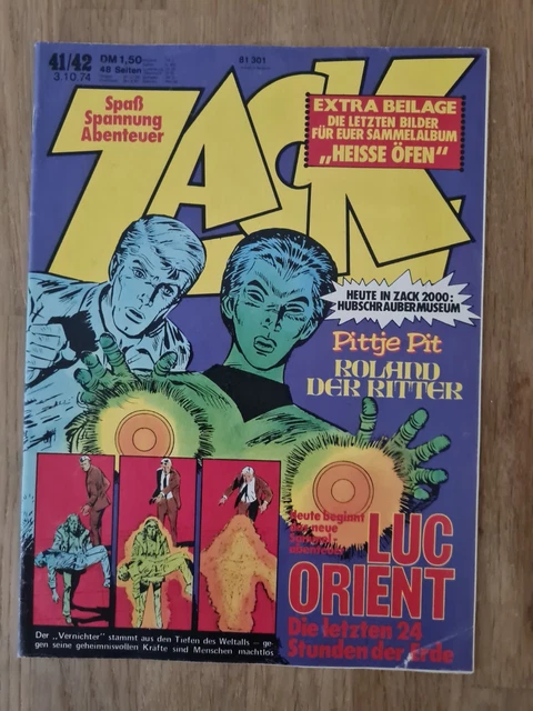ZACK COMICS HEFT 41/42 von 1974 mit Beilage Auto-Sammelbilder EUR 3,50 ...
