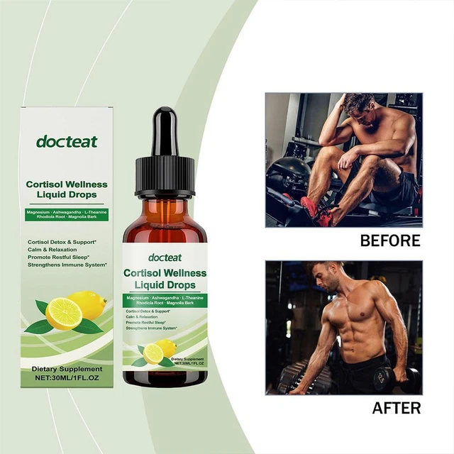 CORTISOL WELLNESS LIQUID Drops for Mens Magnesium·Ashwagandha-L ...