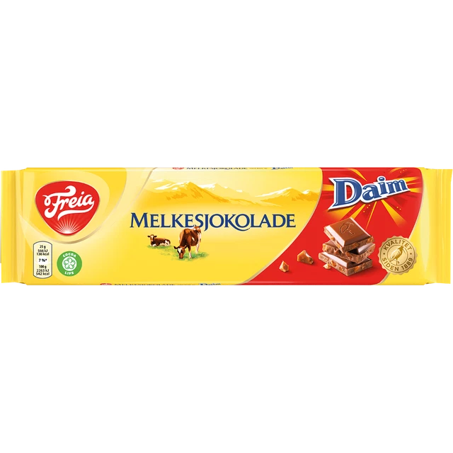 FREIA DAIM MELKESJOKOLADE 200 g - chocolat norvégien avec morceaux de ...