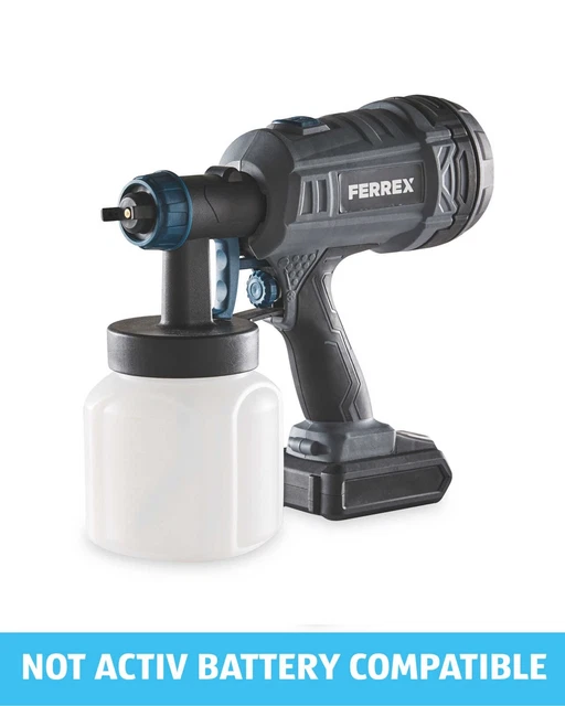 FERREX 18V CORDLESS Paint Spray Gun 800ml Capacity Bauker Worx 20V Max ...