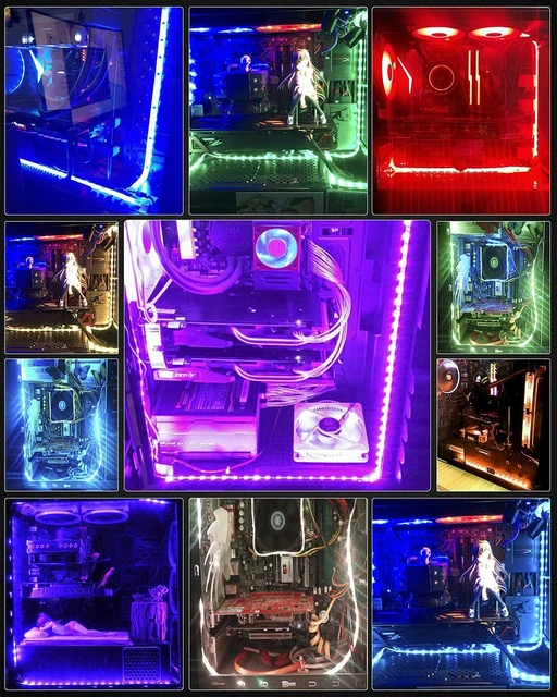 WS2812B RGB LED Strip PC Computer Case 3pin Headers Light addressable ...