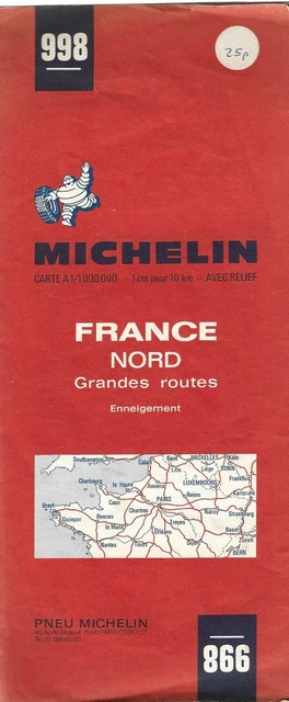 MICHELIN TOURIST MAP France Nord Tour Visit 1973 Holiday Route Planner ...