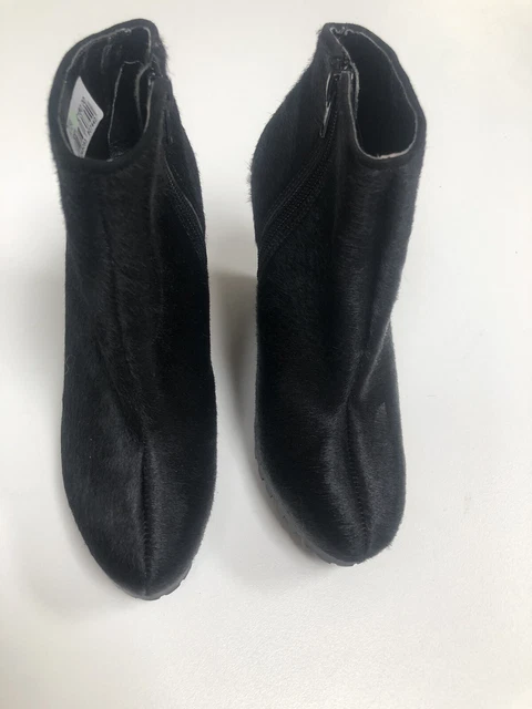 KURT GEIGER BLACK Pony Skin Wedge Boots Size 4 Or A 37 £40.00 - PicClick UK
