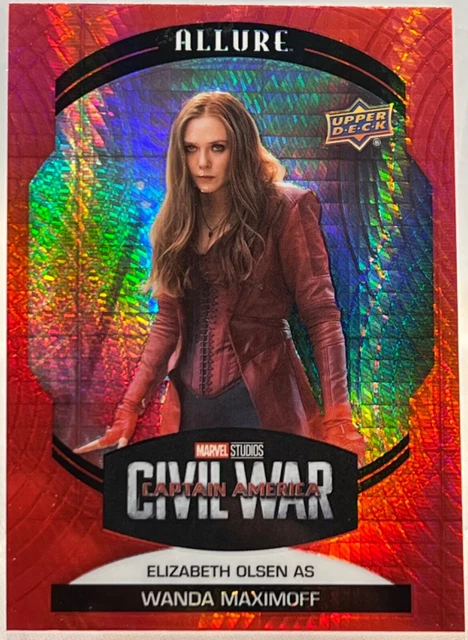 2022 MARVEL ALLURE, Elizabeth Olsen (Wanda Maximoff) #51 Red Prism ...
