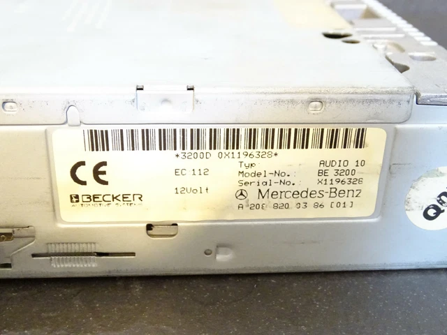 MERCEDES BECKER AUDIO 10 Modèle Be 3200 Autoradio Vintage Non Testé Non ...
