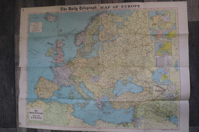 THE DAILY TELEGRAPH MAP OF EUROPE 1960's GEOGRAPHIA LARGE 101cm X 76cm ...