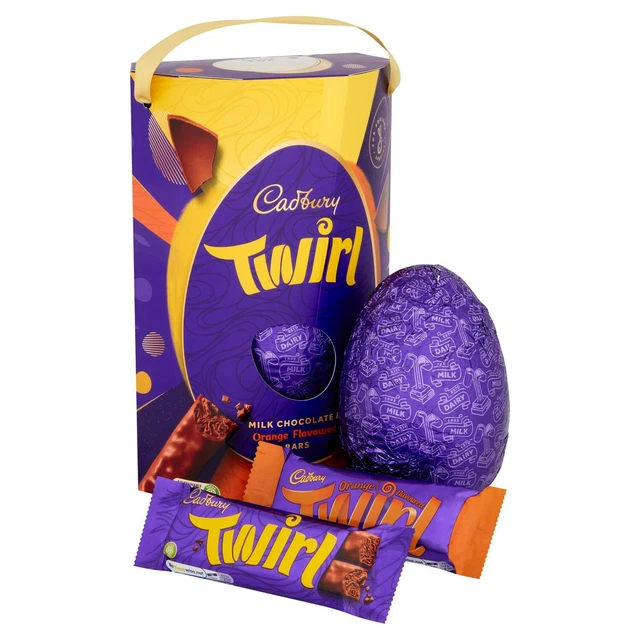 CADBURY DAIRY MILK Twirl Milk Chocolate Easter Egg 241g Perfect Easter ... CADBURY DAIRY MILK Twirl Milk Chocolate Easter Egg 241g Perfect Easter ...