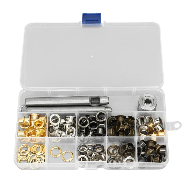 8MM GROMMET EYELET Kit With 160 Metal Eyelets 4 Colors Leather Eyelet ...