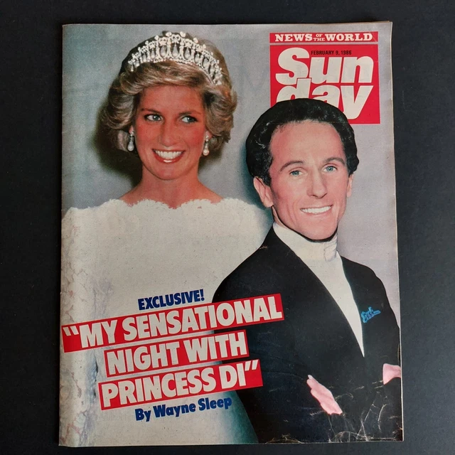 PRINCESS DIANA/WAYNE SLEEP - RARE News Of The World SUNDAY Magazine (9 ...