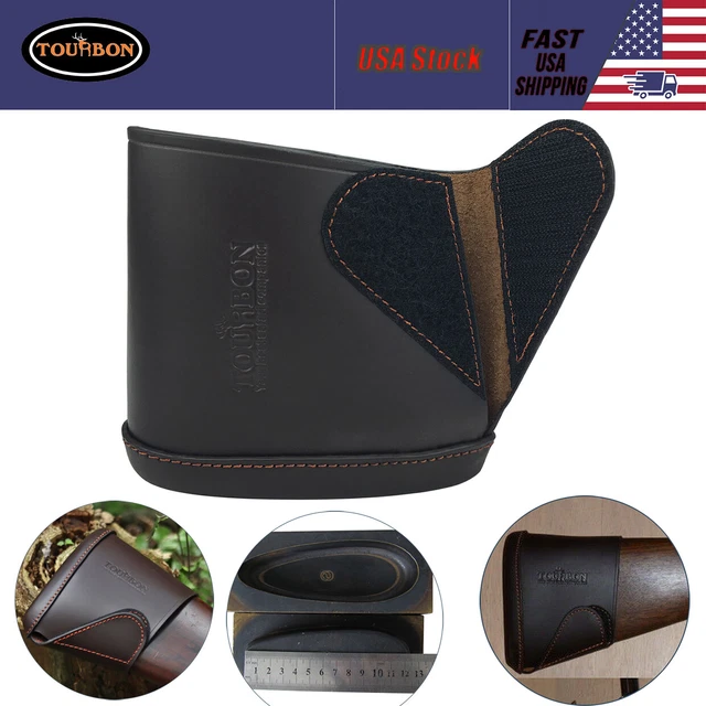 TOURBON SHOOTING RECOIL Pad Slip-on Leather Rifle Shotgun-Buttstock ...