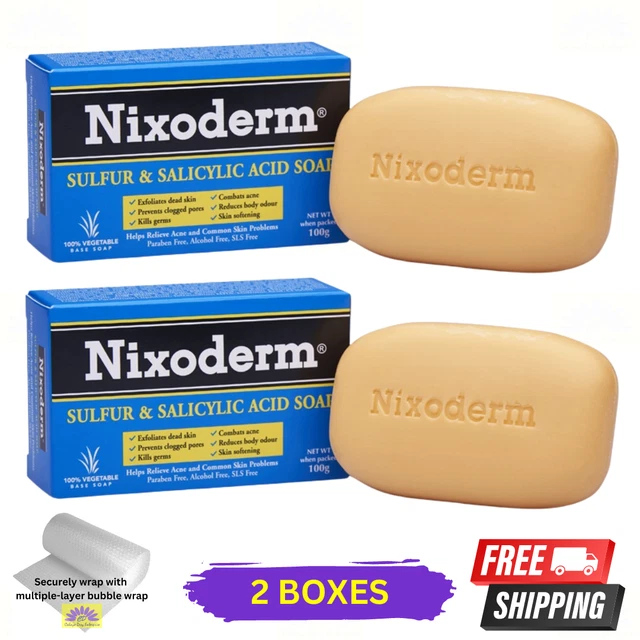 2 X NIXODERM Sulfur & Salicylic Acid Soap 100g for Acne & Common Skin ...