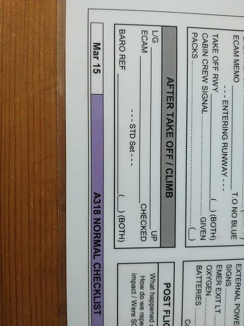 BRITISH AIRWAYS AIRBUS a318 series Pilot Checklist EUR 58,50 - PicClick IT