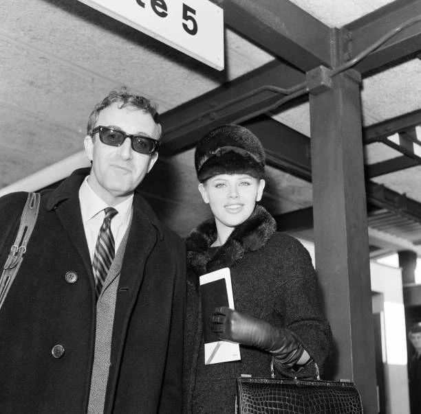 ACTOR PETER SELLERS at London Airport with his wife Britt Ekland 1964 ...