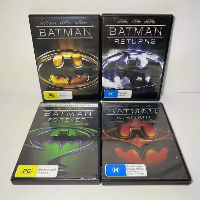 BATMAN 4 MOVIE Bundle - Batman, Forever, Returns, Batman & Robin DVD ...
