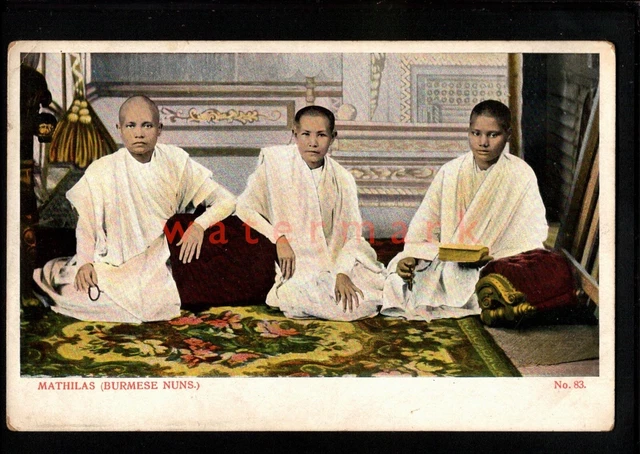 BURMA ' MATHILAS - BURMESE NUNS ' D. A. Ahuja POSTCARD E20C - BU110 £10 ...