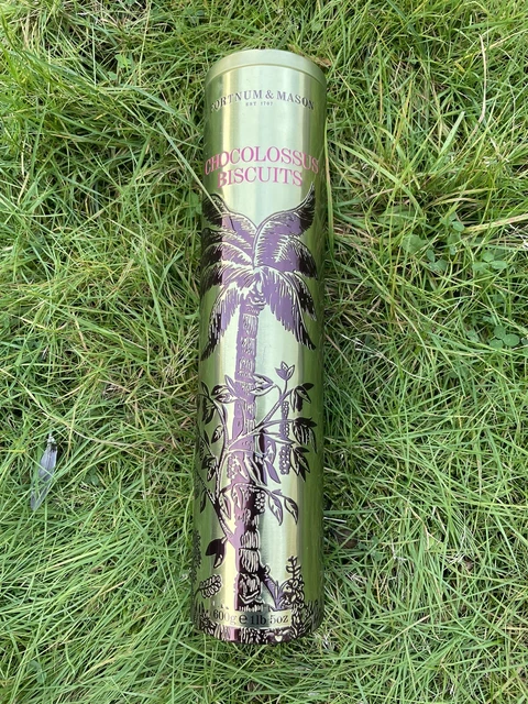 FORTNUM AND MASON Chocolossus Tall Gold Biscuit Tin (Empty ...