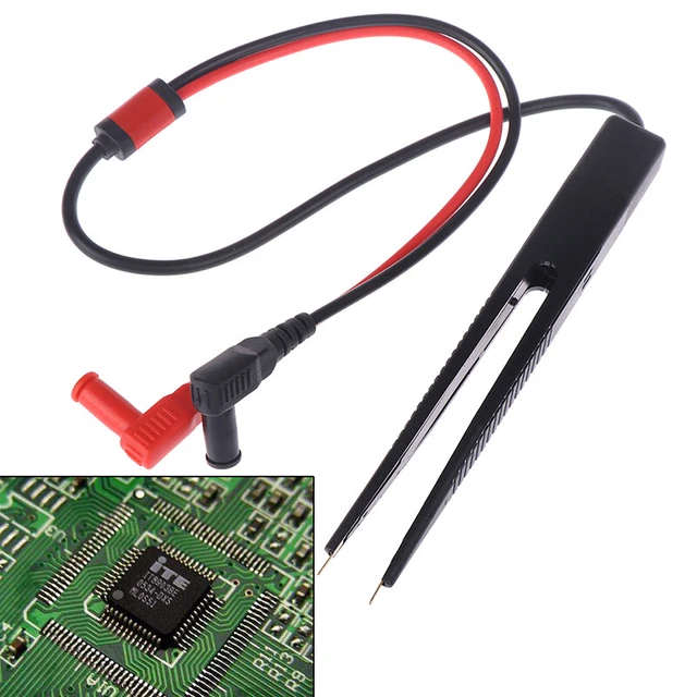 SMD SMT CHIP Test Clip Probe Tweezers for Resistor Multimeter Capacitor ...