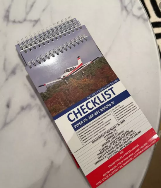 CHECKLIST FOR PIPER PA-28R-201 Arrow III £22.56 - PicClick UK