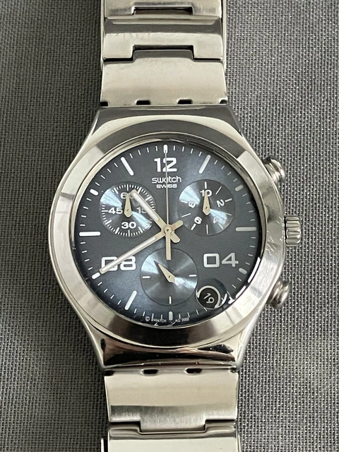 2002 SWATCH IRONY, Swiss Made Stainless Steel Quartz Chronograph Watch ...