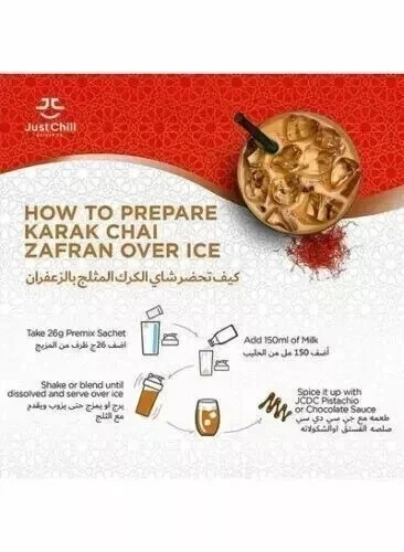 JUST CHILL KARAK Chai Zafran Multi Sachet 260g Free Shipping World wide ...