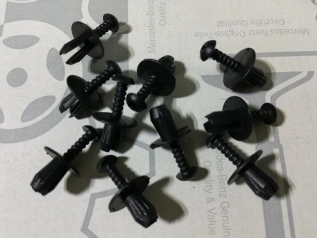 10X BEFESTIGUNG CLIPS Mercedes Schraubniete Trennwand W123 W124 W201 ...